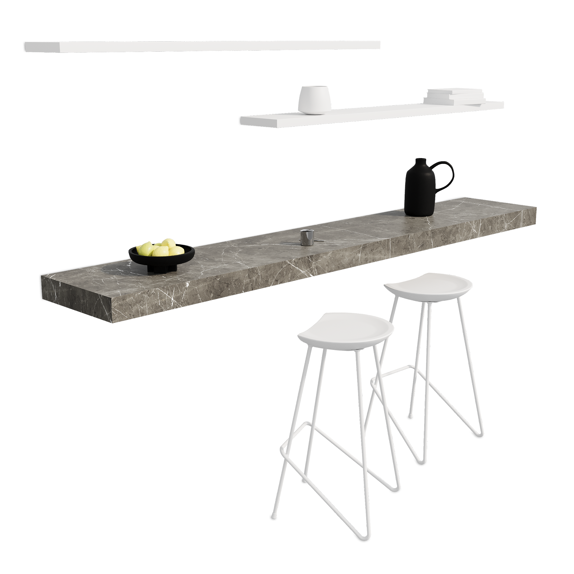 Kitchen Breakfast Bar wall mounted breakfast bar in porcelain stoneware from Tailor made